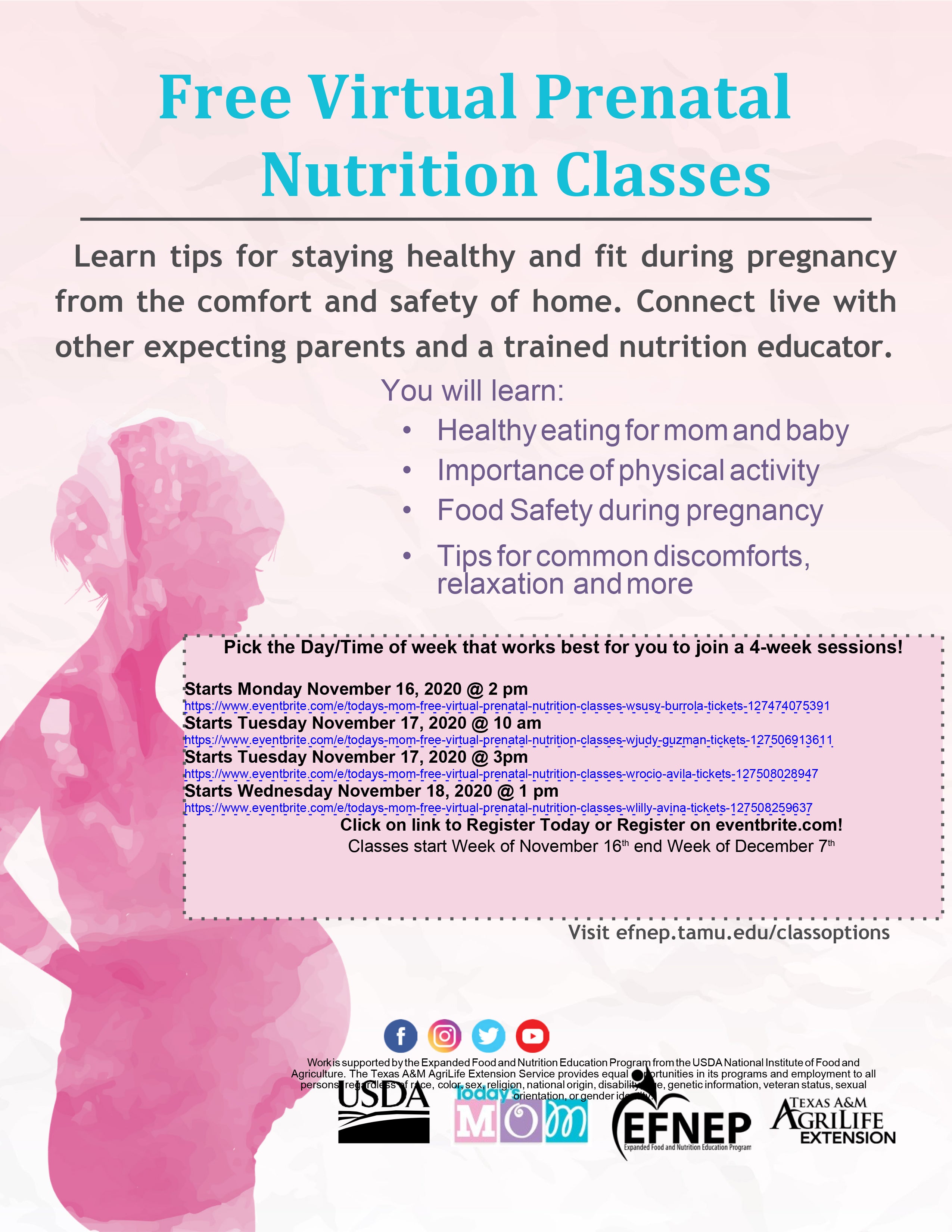 FREE Pre-Natal Nutrition Education Classes – Vista Hills Church